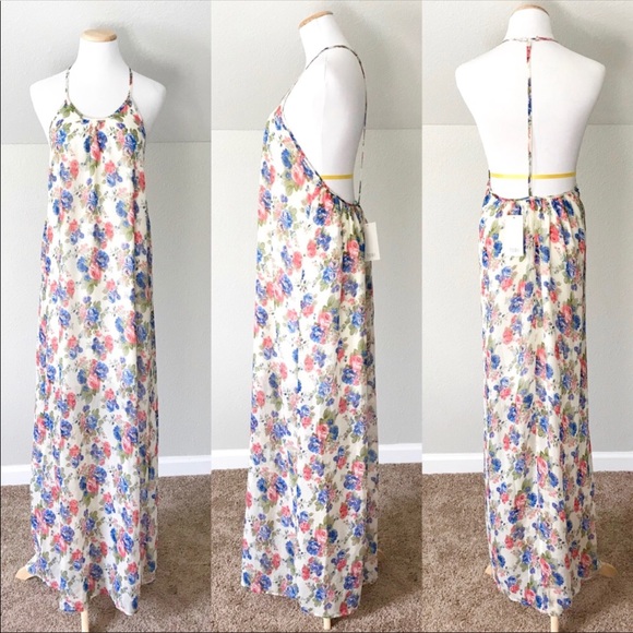 Tobi | Dresses | Nwt Tobi Open Back Floral Maxi Dress | Poshmark